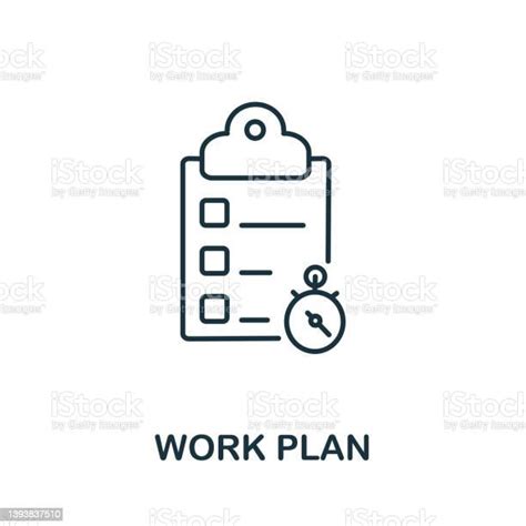 작업 계획 아이콘입니다 생산성 아이콘 컬렉션의 선 스타일 기호입니다 로고 인포 그래픽 Ux 및 Ui에 대한 작업 계획 창조적 인 요소 검사 보기에 대한 스톡 벡터 아트 및