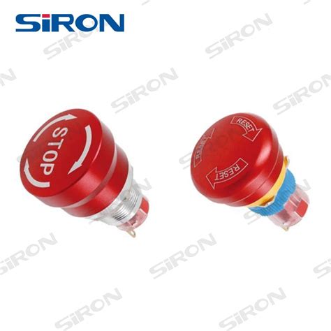 Siron Push Button Switch Mushroom Waterproof Metal Emergency Stop