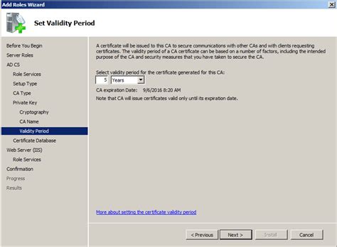 Installing Active Directory Certificate Services