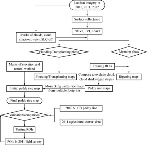 Workflow For Mapping Paddy Rice Distribution Using The Multi Temporal Download Scientific