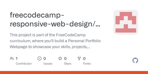 Github Freecodecamp Responsive Web Designpersonal Portfolio Webpage This Project Is Part Of
