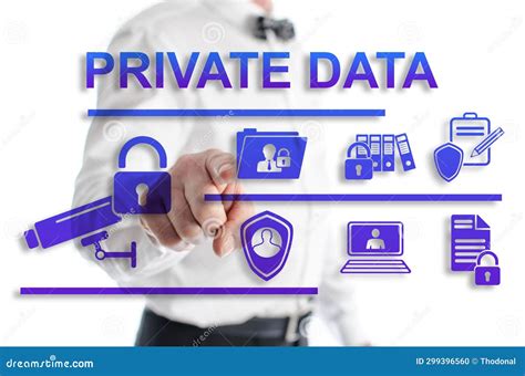 Private Data Concept Shown By A Man Stock Photo Image Of Security Gdpr 299396560