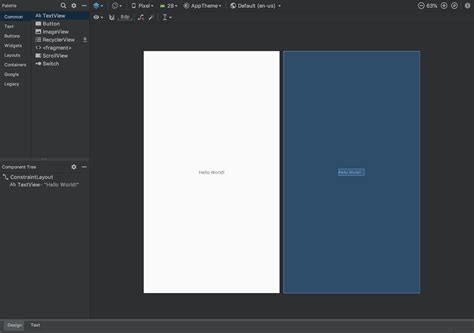 Android Action Bar And Device Frame Not Displayed In Preview And Design Windows Stack Overflow