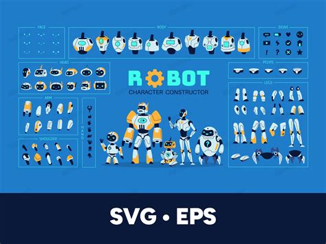 Build Your Own Robot Vector Robot Accessories Robots Svg Robot Shirt Robot Character Instant