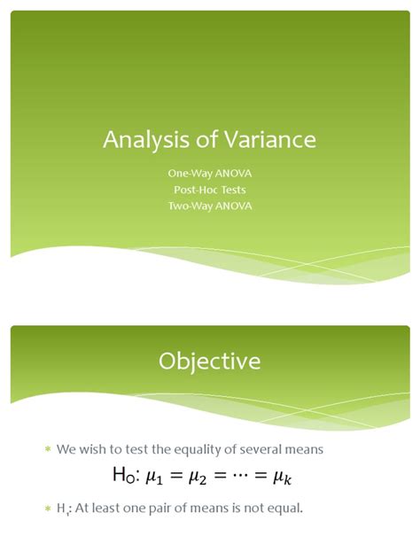 analysis of variance one way anova post hoc tests two way anova pdf