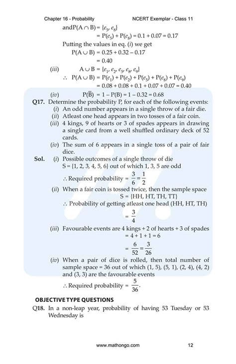 Ncert Exemplar For Class 11 Maths Chapter 16 Mathongo