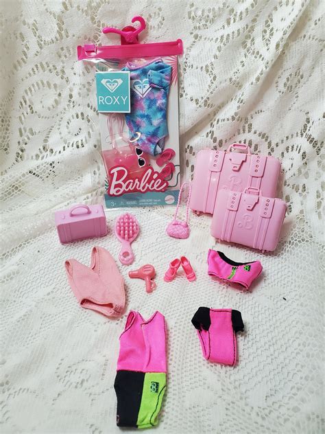 Roxy Barbie Doll Clothes Swimsuit Accessories Suitcase Shoes Brush Etsy