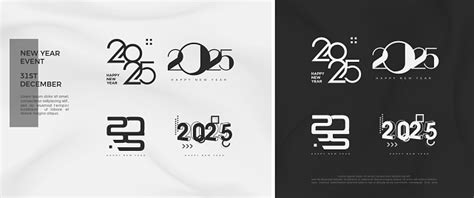 새해 2025 벡터 번호 집합입니다 고유 번호와 다양한 모양 배너 포스터 달력 및 소셜 미디어를 위한 프리미엄 벡터 디자인 2025년에 대한 스톡 벡터 아트 및 기타 이미지