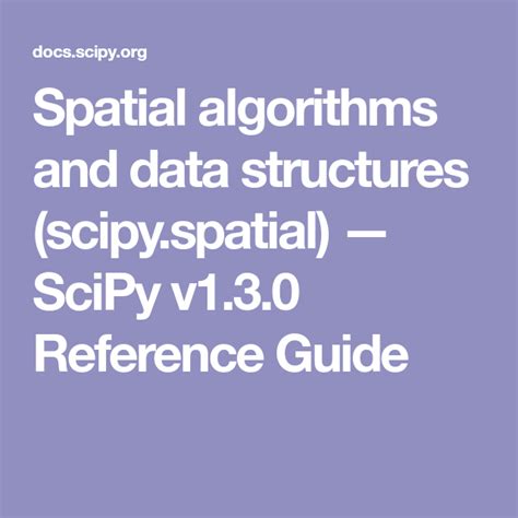 Spatial Algorithms And Data Structures Scipyspatial — Scipy V130