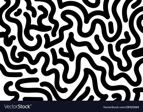Abstract Hand Draw Wavy Wave Doodle Line Pattern Vector Image