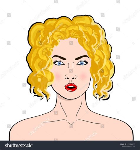 Wow Pop Art Female Face Sexy Stock Vector Royalty Free 1219846273 Shutterstock