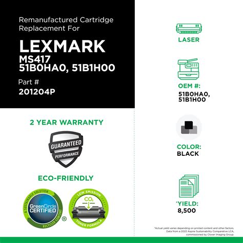 Lexmark 51b0ha0 51b1h00 Remanufactured Black Laser Cartridge Clover