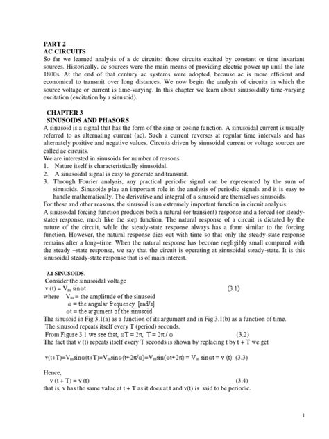 Chapter 3 Sinusoids And Phasors Pdf Electrical Impedance Complex Number
