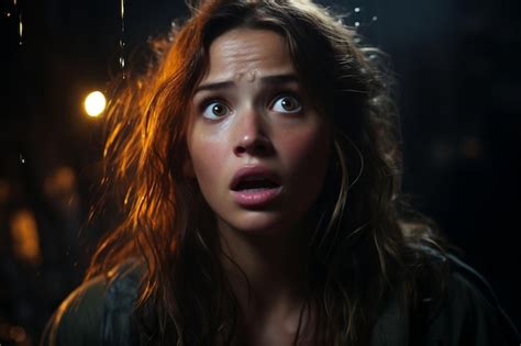 Premium Ai Image Young Scared Woman Generative Ai