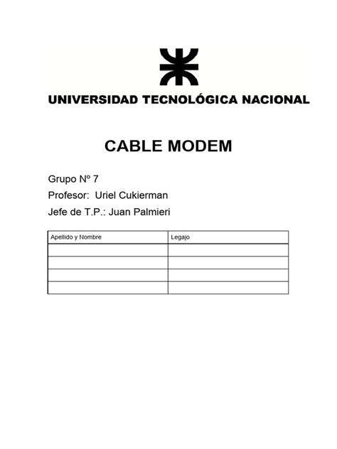 Grupo 7 Cable Modem Pdf Módem Telecomunicaciones