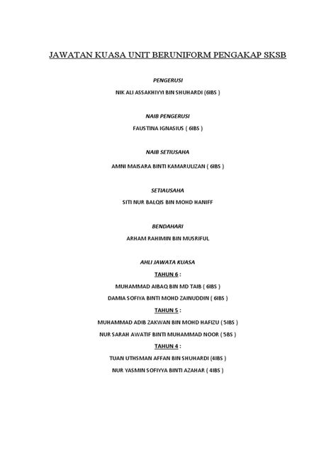 Jawatan Kuasa Unit Beruniform Pengakap Sksb Pdf