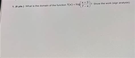 Solved 6 Pts What Is The Domain Of The Function Chegg Com