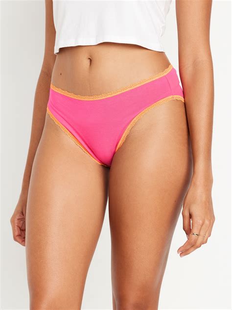 High Waisted Lace Trim Bikini Underwear Old Navy