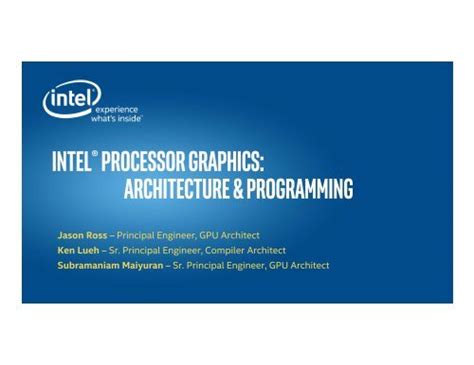 Intel Processor Graphics Architecture Programming