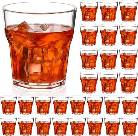Tioncy 30 Pcs 9 Oz Acrylic Whiskey Glasses Shot Glasses