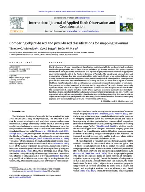 pdf comparing object based and pixel based classifications for mapping savannas stefan maier
