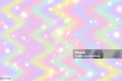 무지개 배경 파스텔 색상의 패턴 별과 심장이있는 물결 모양의 여러 가지 색의 유니콘 하늘 벡터 곡선에 대한 스톡 벡터 아트 및
