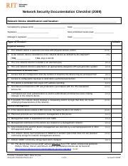 Network Checklist Final B Pdf Network Security Documentation Checklist Network