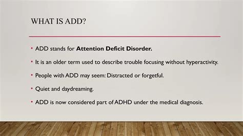 Add Vs Adhd Attention Deficit Disorder What Is The Difference Ppt