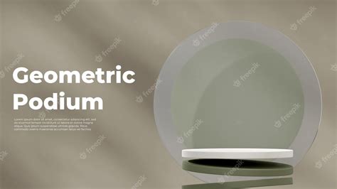 Ландшафтная планировка круглого стеклянного фона 3d рендеринг шаблона макета белый зеленый