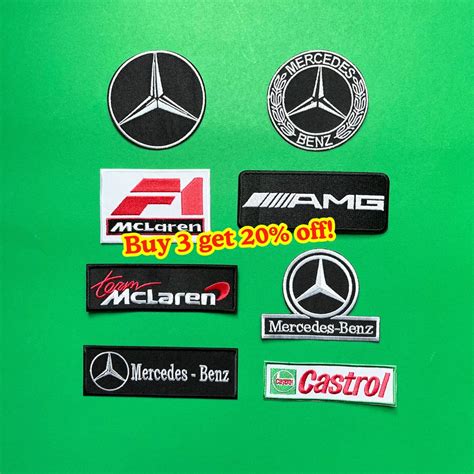 Mercedes Benz Patch Mclaren Formula One Patch Motorsport Car Patch Oil Patch Sew Or Iron On
