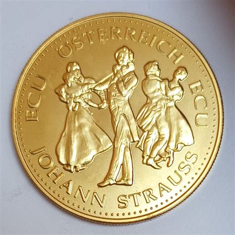 Österreich Ecu Johann Strauss Servus Europa