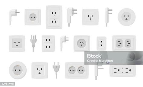 소켓 및 플러그 세트 백색 전기 커넥터와 구멍 라인 연결 전류 공급 단일 및 이중 플라스틱 커넥터 용 유로 장비 및 산업 장치