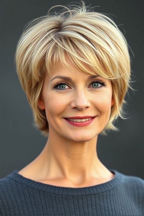 30 Fresh And Youthful Hairstyles Over 50 Blonde Bixie With Feathered Layers
