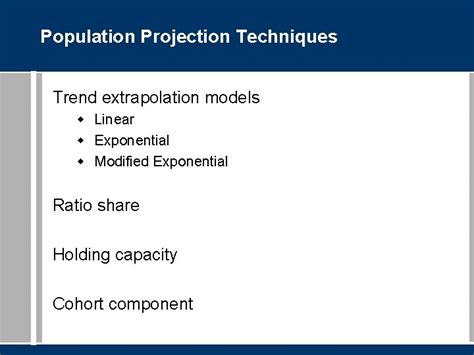 Population Analysis Terminology Estimate Projection Forecast Plan Population