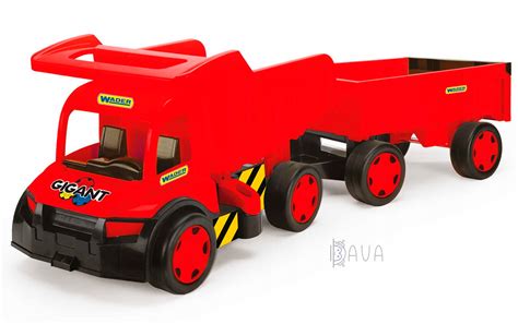 Грузовик Гигант с тележкой красный Wader — Купити НЕДОРОГО БАВА
