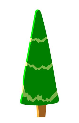 벡터 녹색 응비 나무입니다 게임 Ui 플랫 로고 디자인 2d 게임 또는 엽서를 구축하기위한 양식에 일치시키는 가문비 나무 0명에 대한 스톡 벡터 아트 및 기타 이미지