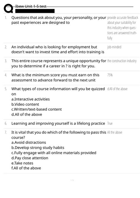 Ibew Unit 1 5 Test 2025 Update Comprehensive Questions And Verified Answers Complete Solutions