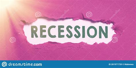 Writing Displaying Text Recession Business Showcase The Process Of Progressive Decrease In