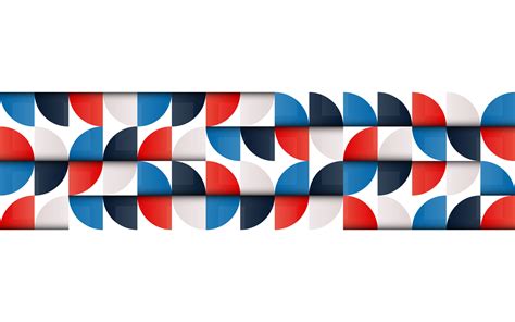 Mid Century Geometric Abstract Pattern With Simple Shapes And Beautiful Color Palette Simple