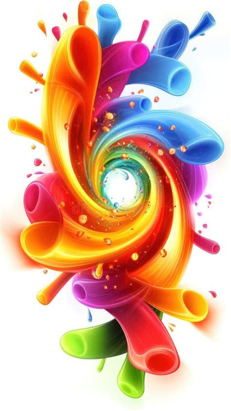 A Vibrant Swirl Of Colorful Tubes Creating A Dynamic Energetic Visual Effect Stock Illustration