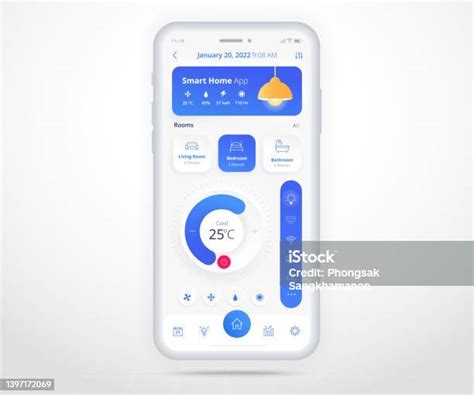 Smartphone Smart Home Air Conditioner Controlled App Ux Ui Iot Internet Of Things Technology