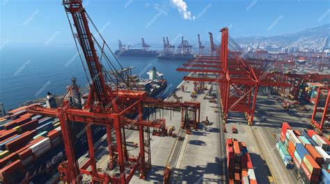Container Terminal Operations Premium Ai Generated Image