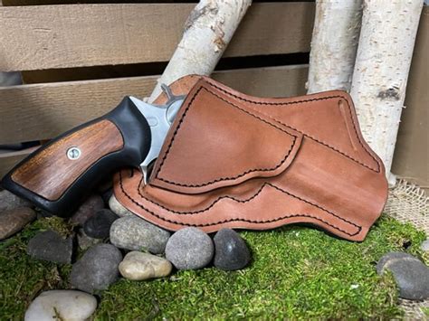 Colt Python Cross Draw Leather Owb Holster Concealed Carry 4 Barrel Etsy