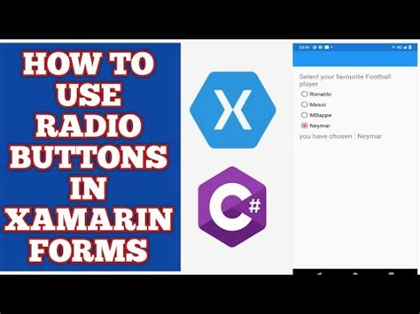 Radio Button In Xamarin Forms Xamarin Radio Button How To Use Radio Buttons In Xamarin Youtube