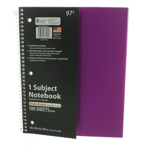 Norcom Subject College Rule Wirebound Notebook Purple Shop Notebooks At H E B