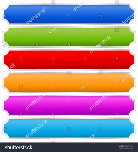 Set Blank Rectangular Banner Button Backgrounds Stock Vector Royalty