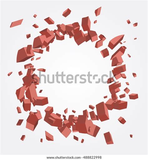 Exploding Bricks Isolated Over 312 Royalty Free Licensable Stock