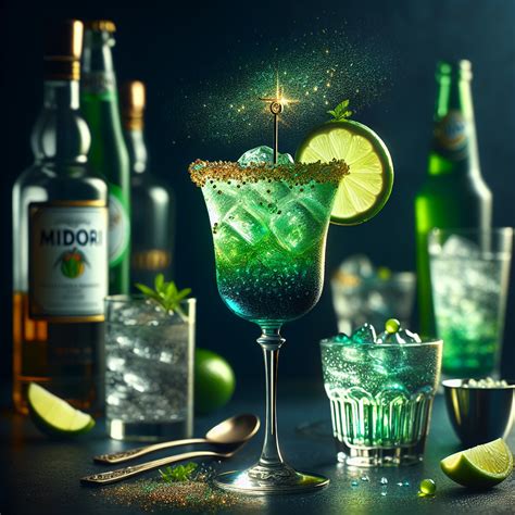 Starry Night Spritz Low Alcohol Cocktail With Shimmer Powder Midori