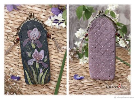 Японский пэчворк Очечник с фермуаром Любимые ирисы в интернет магазине Ярмарка Мастеров по