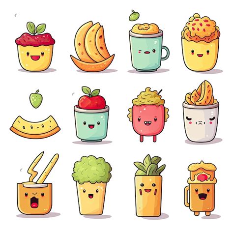 Cute Cartoon Food Drawings